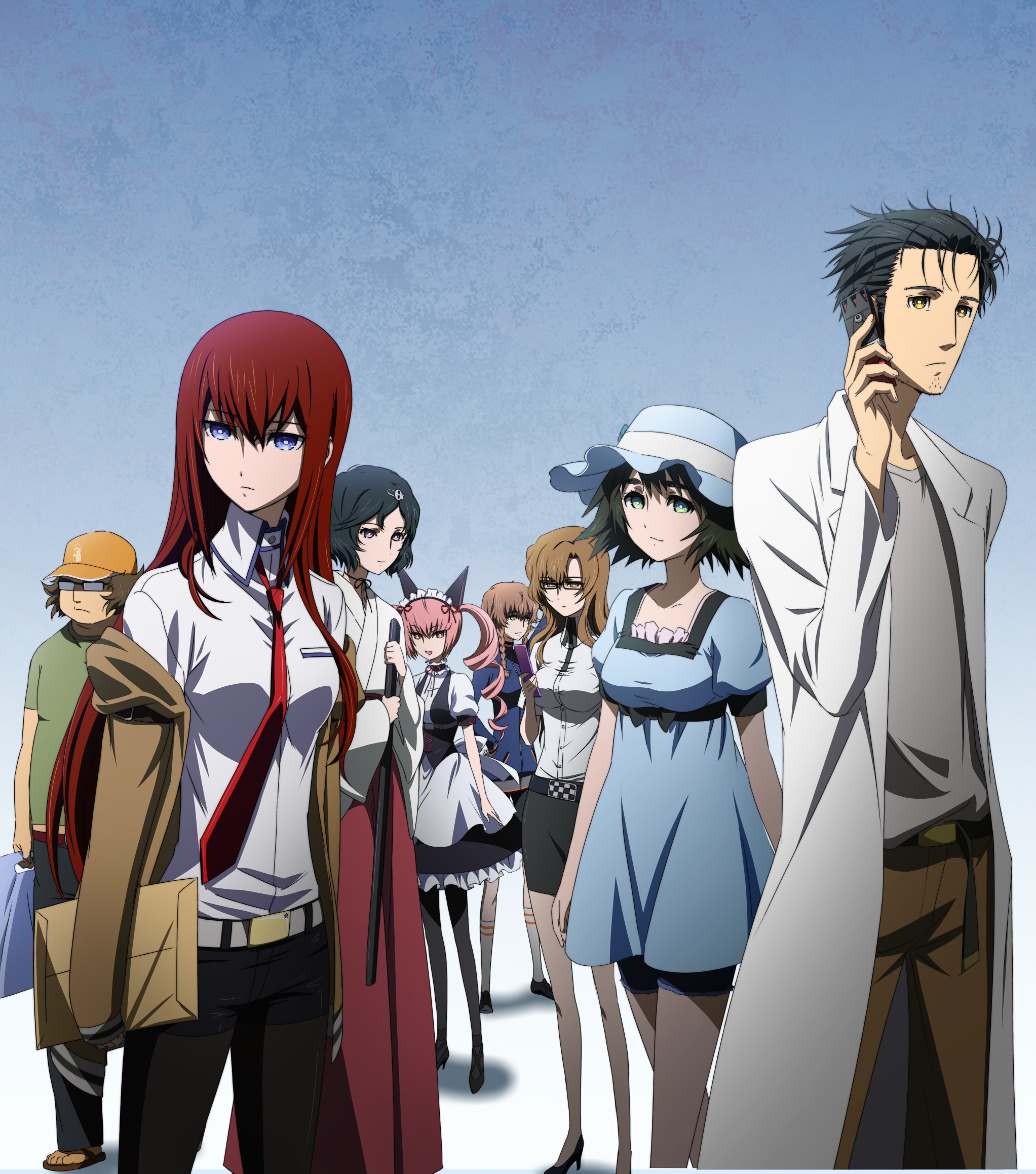 steins;gate amane suzuha faris nyanyan hashida itaru kiryu moeka makise kurisu okabe rintarou ...